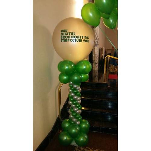 Custom wording balloon column | Balloon decoration for corporate event ...