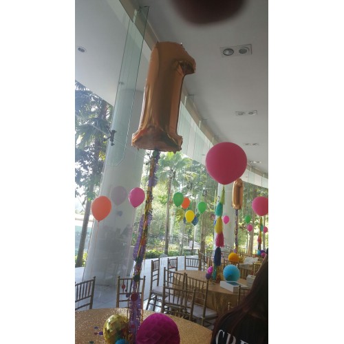 Table Centerpiece Number Foil Balloon